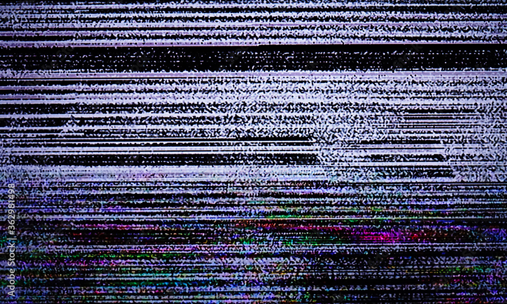 Glitch art scan line background. TV scan line monitor for old ...