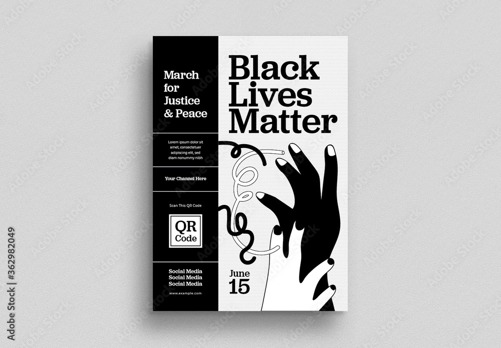 Black Lives Matter Flyer Layout Stock Template | Adobe Stock