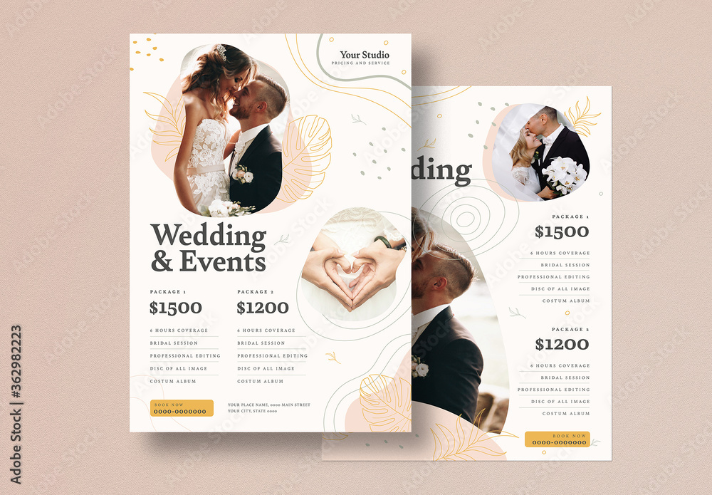 Photography Pricing Guide Flyer Layout Stock Template | Adobe Stock