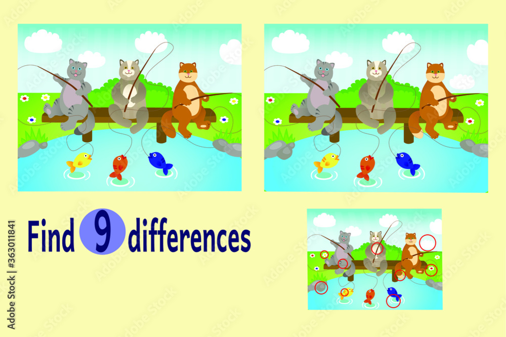Find differences between two images. Educational game for children ...
