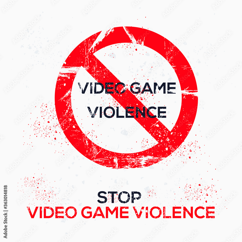 Warning sign (video game violence), vector illustration. Stock Vector ...