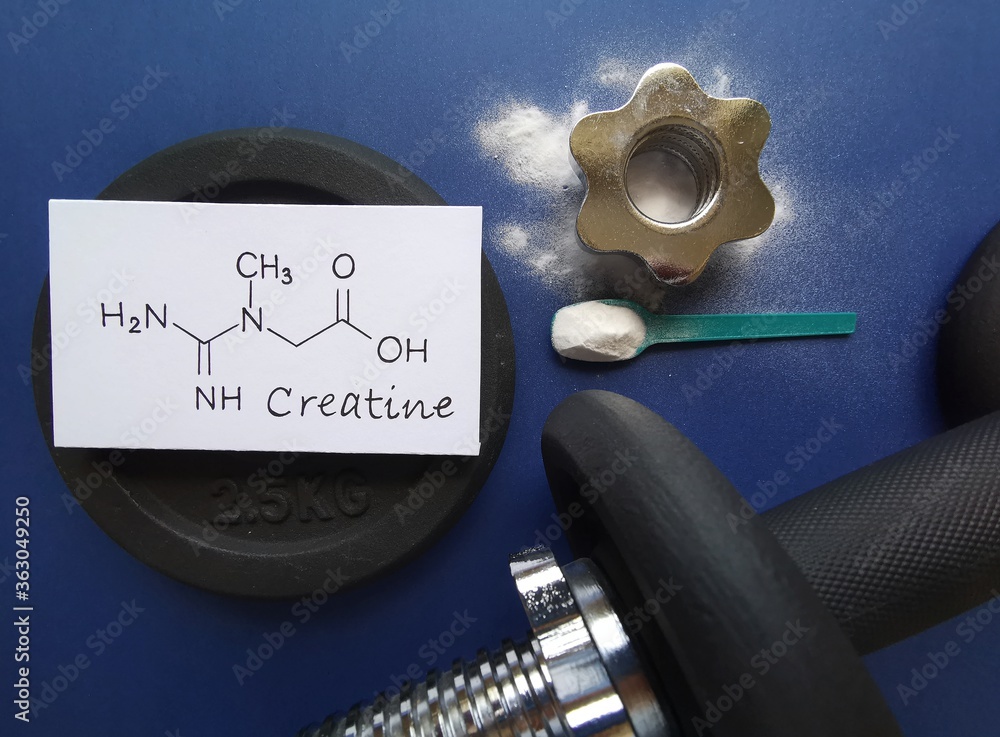 Structural chemical formula of creatine molecule. Creatine is a very ...