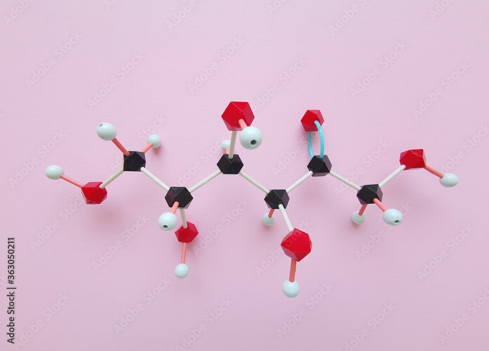 Molecular structure model of fructose molecule. Fructose, or fruit ...