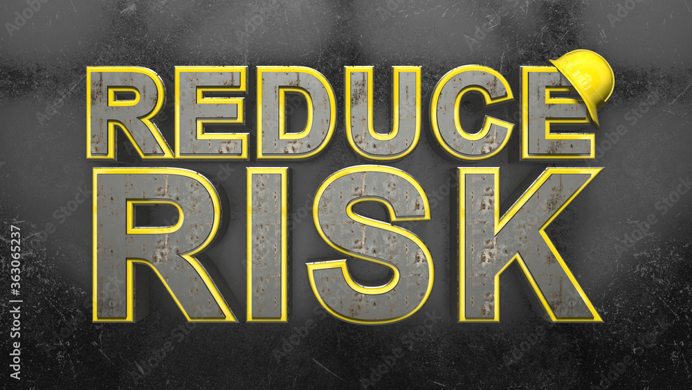 Reduce risk workplace health and safety of people at work title - 3D ...