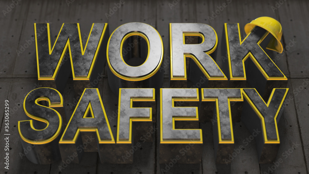 Work safety title health and safety (WHS) (HSE) (OSH) of people in the ...