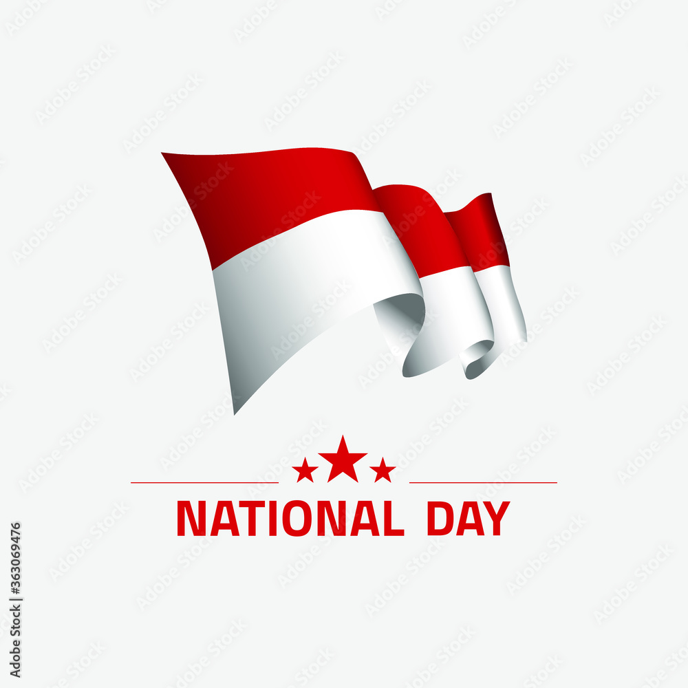 Monaco National day greeting card, banner, vector illustration. Monaco ...