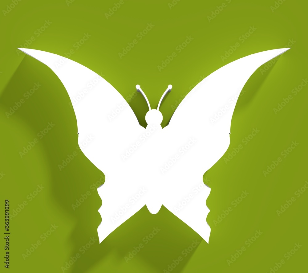 A butterfly or two face profile view. Optical illusion. Human head make ...