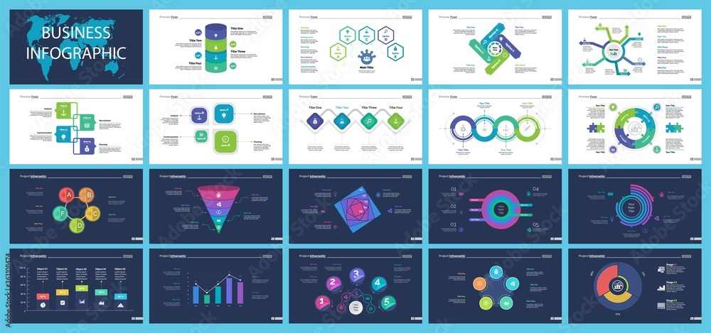 Informational chart design set for business presentation concept. Can ...