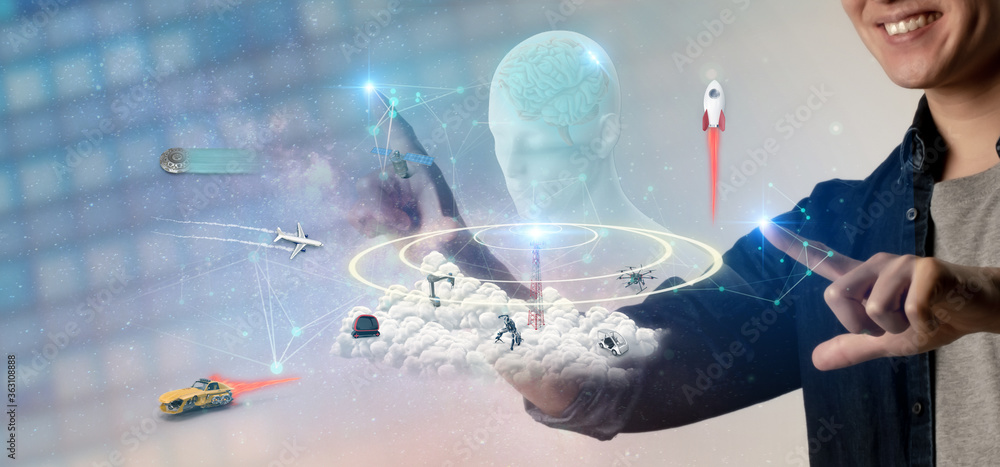 Futuristic technology trend concept of smart artificial intelligence ...
