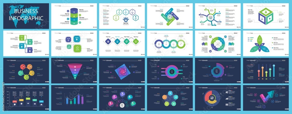 Informational chart design set for business presentation concept. Can ...