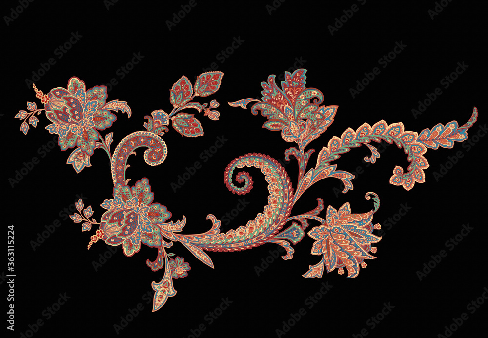 Classic paisley and fine lace pattern, Persian pattern，suitable for ...