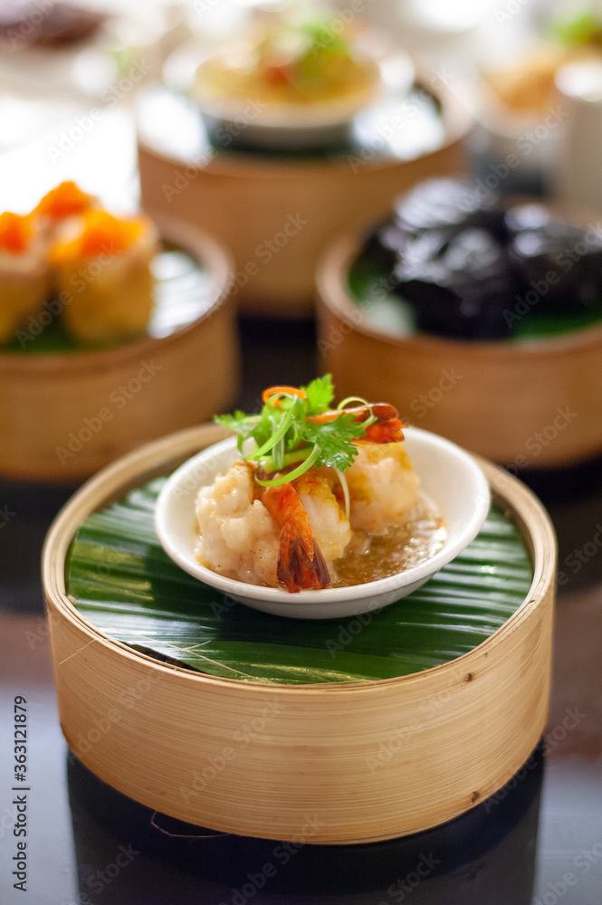 Hong kong Dim sum - shrimp in chili sauce Stock Photo | Adobe Stock