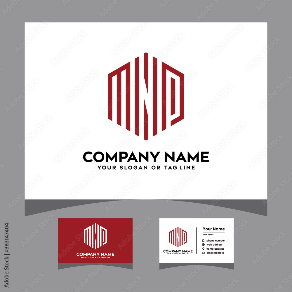 initials mnp logo with a business card vector Stock Vector | Adobe Stock