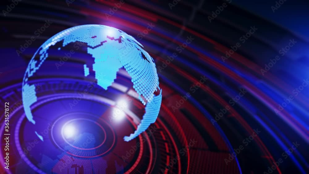 3D World News Background Loop. digital world breaking news Studio ...