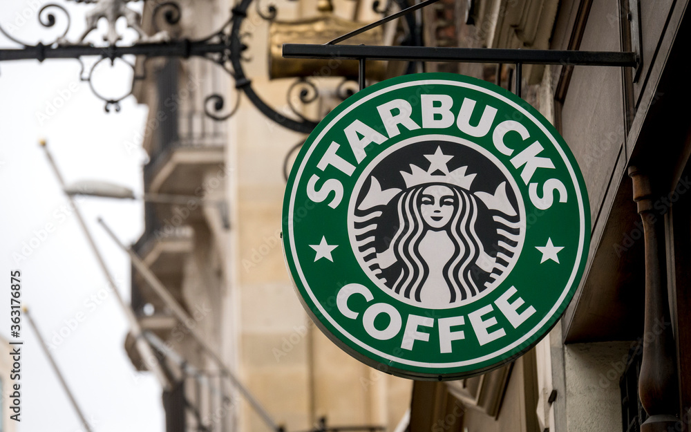 Starbucks Coffee Shop Sign - Mar 2015. Stock Photo | Adobe Stock