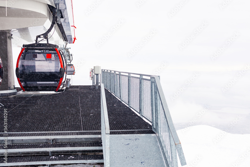 The cable car cabin is ready for loading passengers Stock Photo | Adobe ...