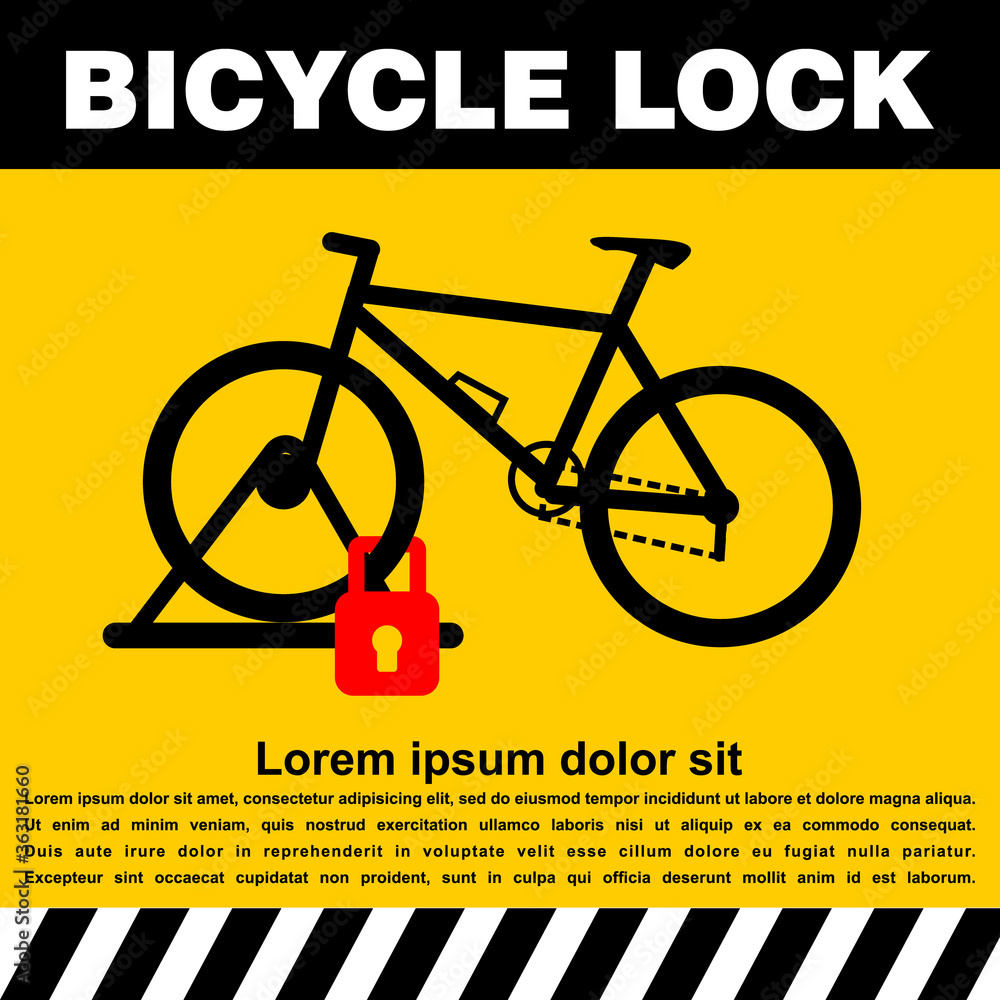 Bicycle Lock, sign and Label sticker Stock Vector | Adobe Stock