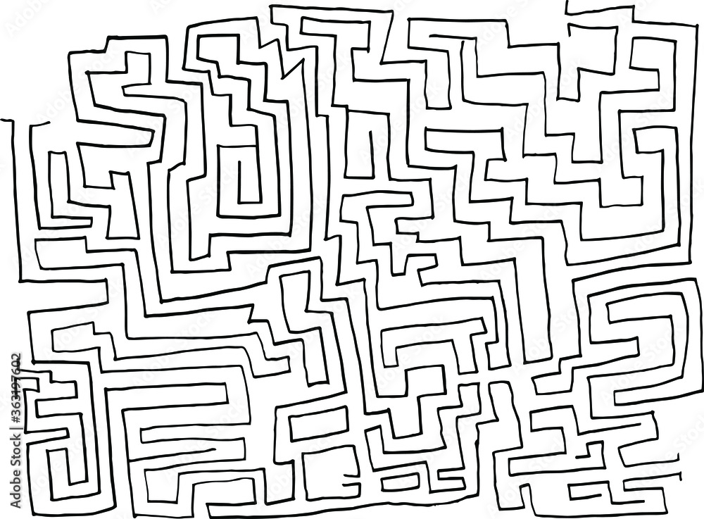 Abstract maze / labyrinth with entry and exit. Vector labyrinth. Manual ...