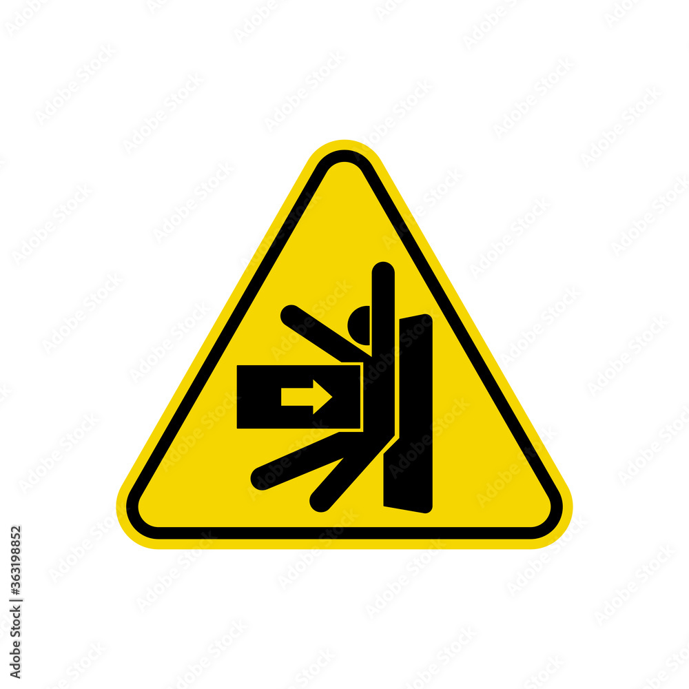 Body Crush Sign. ISO Triangle Warning Symbol Simple, Flat Vector, Icon ...