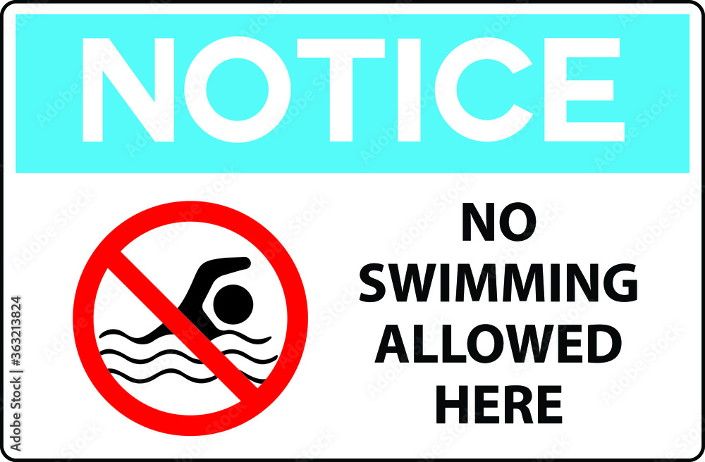 NO SWIMMING ALLOWED DO NOT SWIM BANNED PROHIBITED DEEP WATER FLASH ...