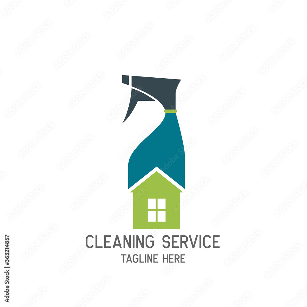 Vetor de cleaning service logo with text space for your slogan, tagline ...