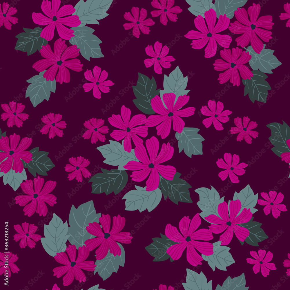 Amazing seamless floral pattern with bright colorful small flowers ...