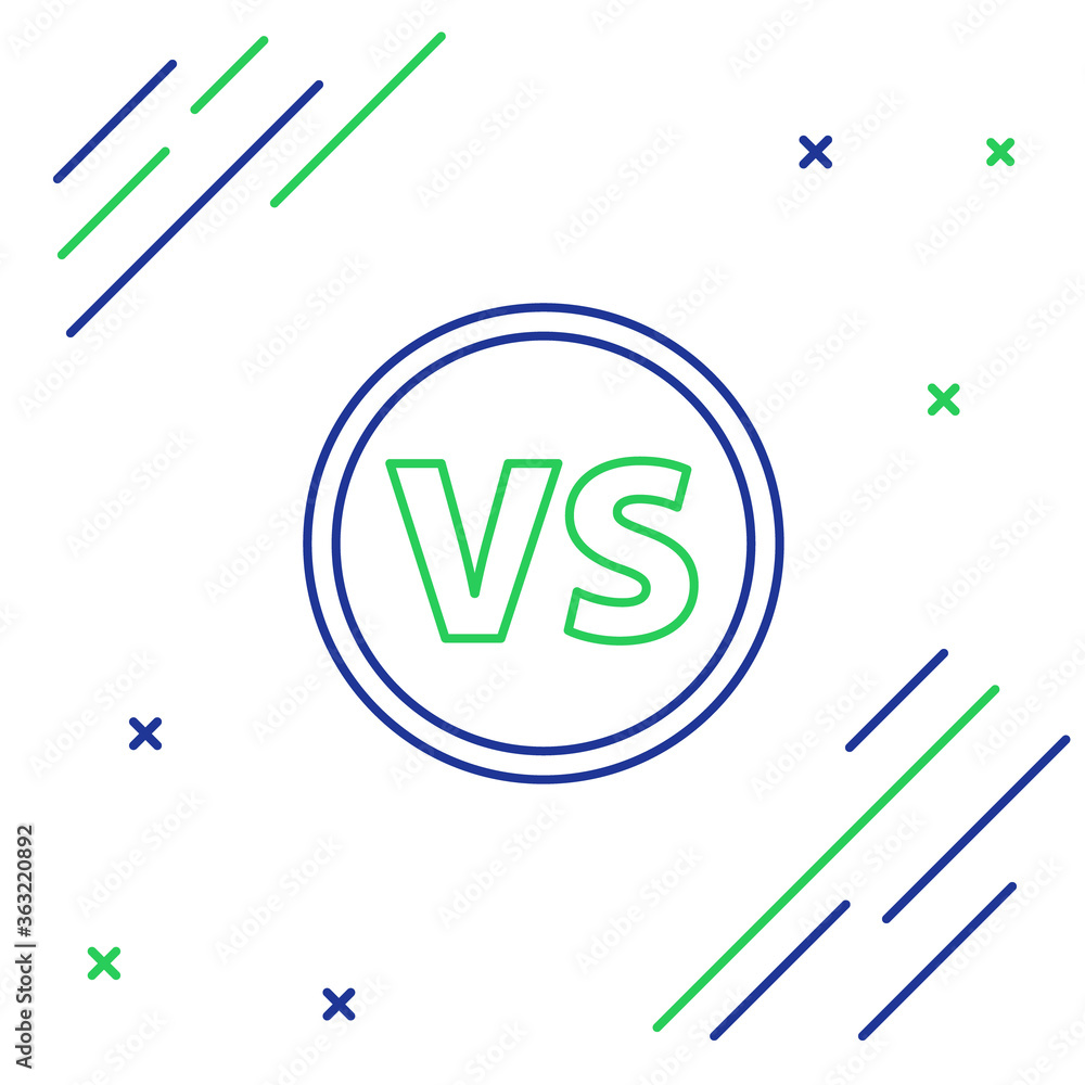 Line VS Versus battle icon isolated on white background. Competition vs ...