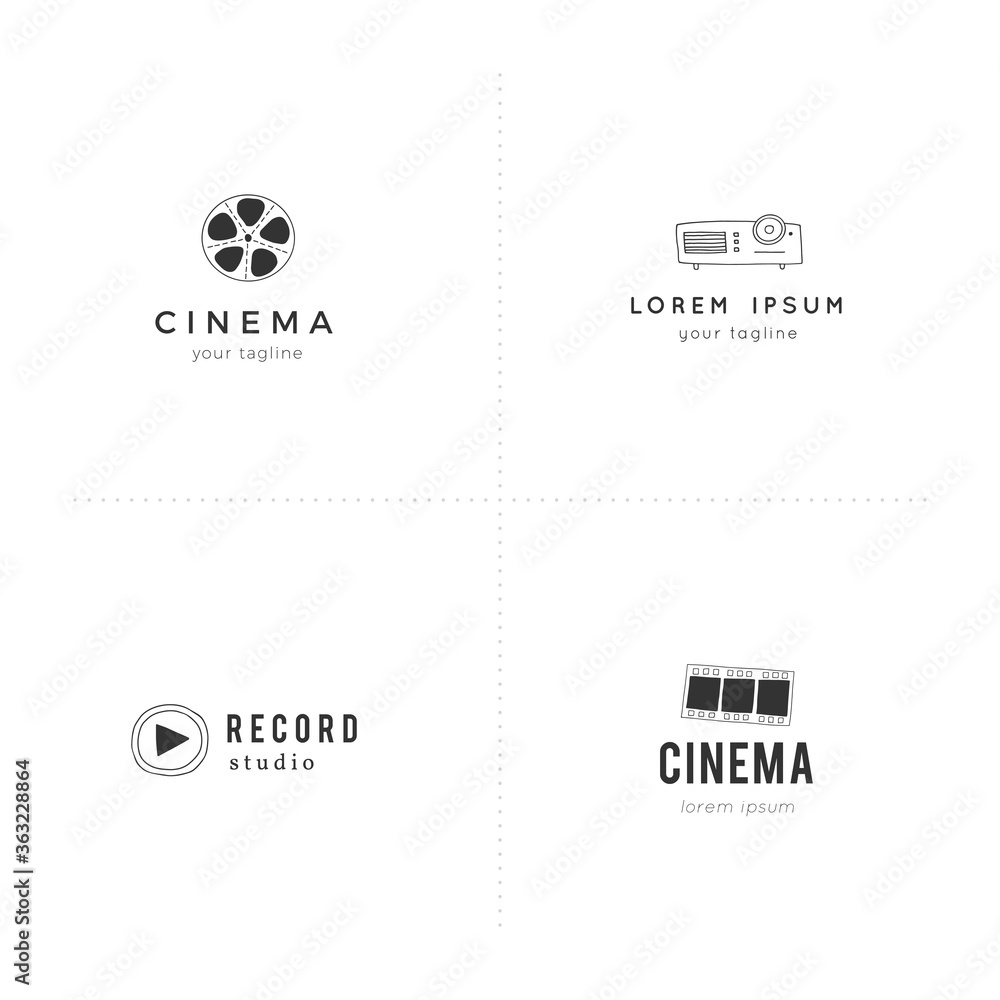 Cinema logo templates. For business identity and branding. Set of ...