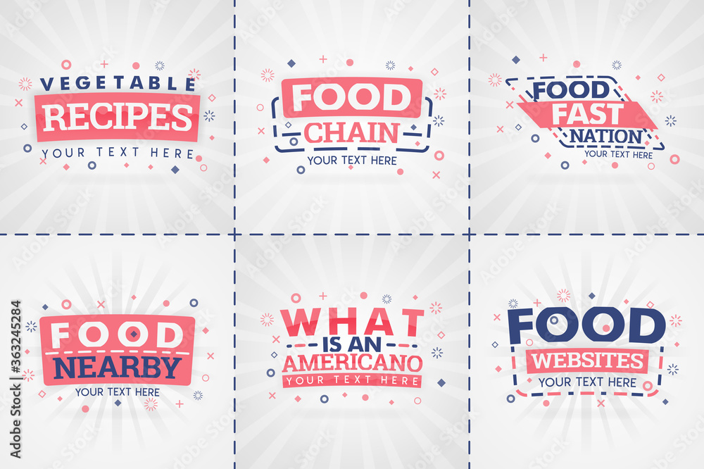 Pink cooking book set for food and recipe magazines. Restaurant menu ...