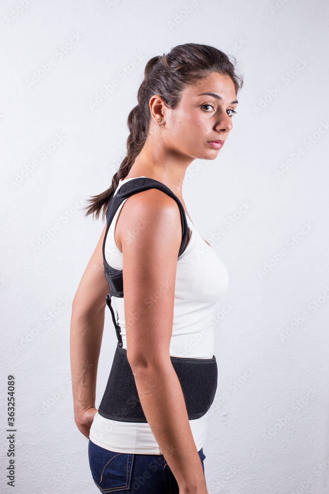 Instruction how to wear posture corrector. Different angels. Women ...