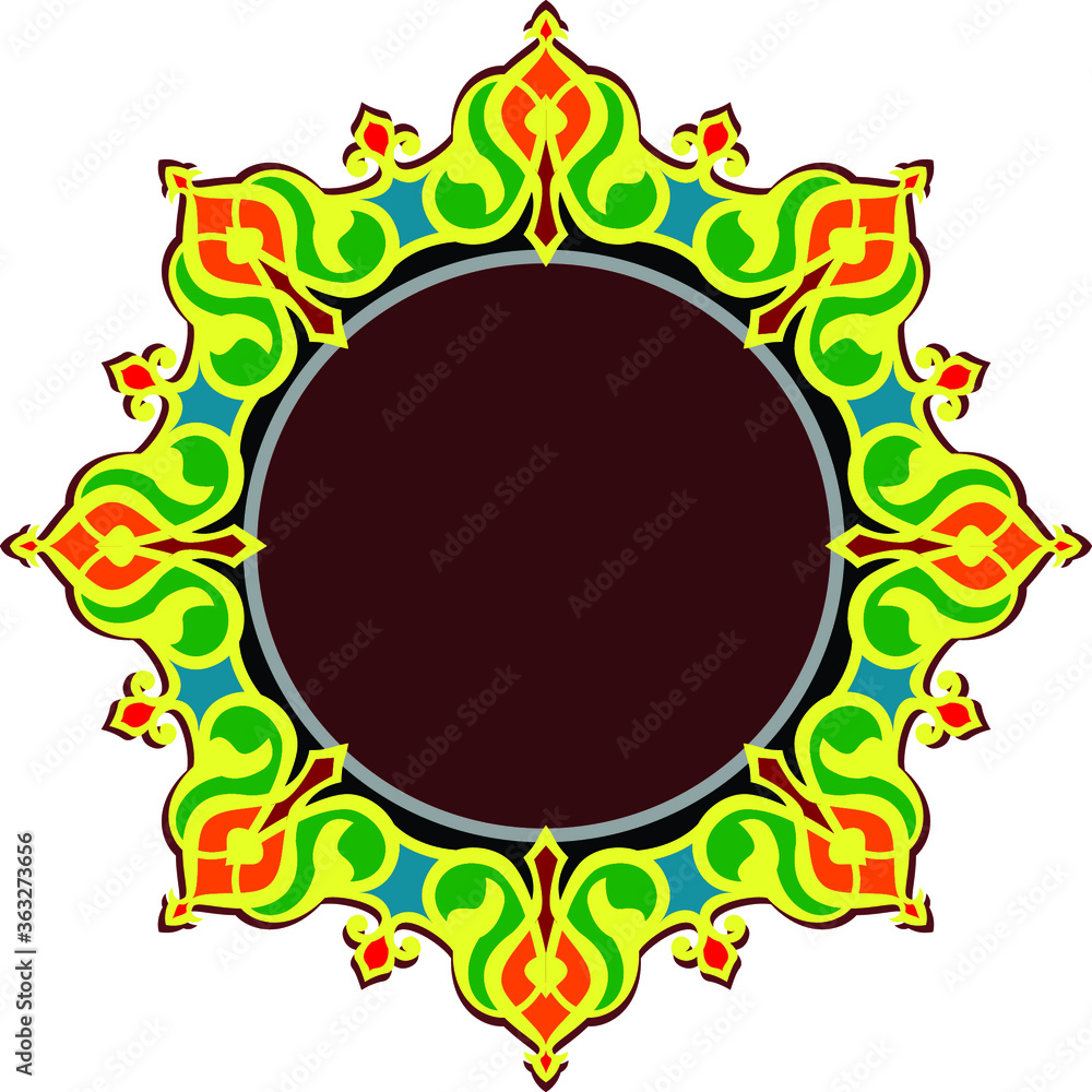 Islam ornament vector. Circle of Islamic calligraphy ornaments for ...