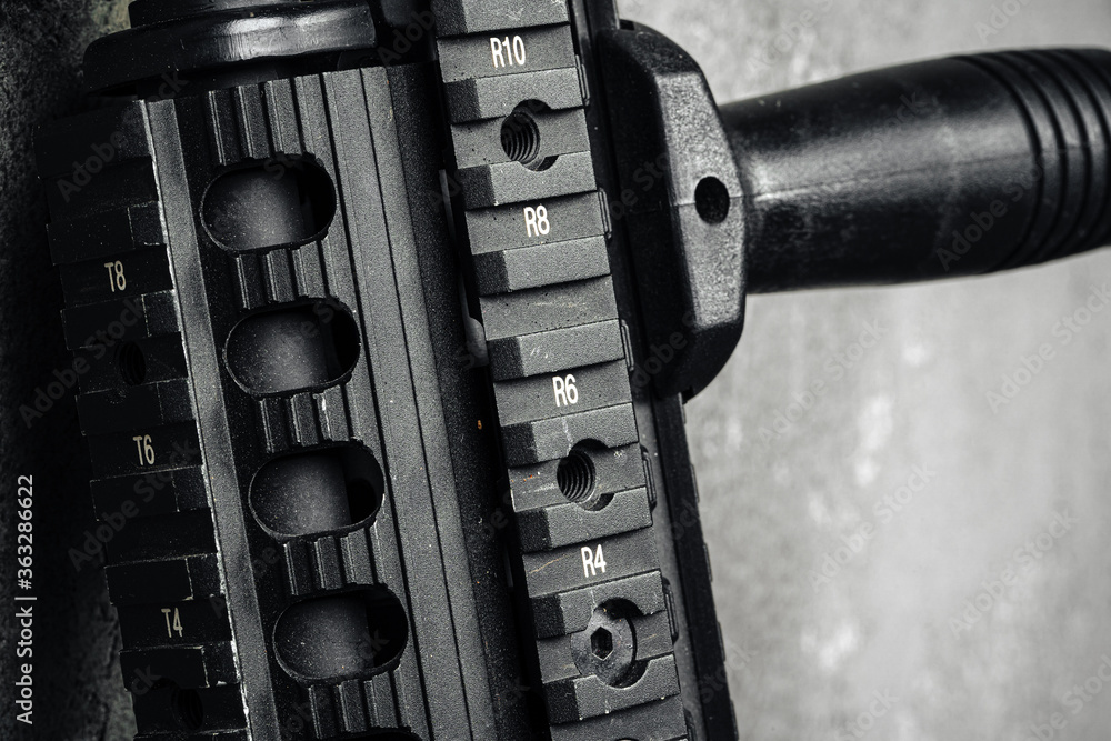 Russian automatic rifle Ak-47 close up, military weapon Stock Photo ...