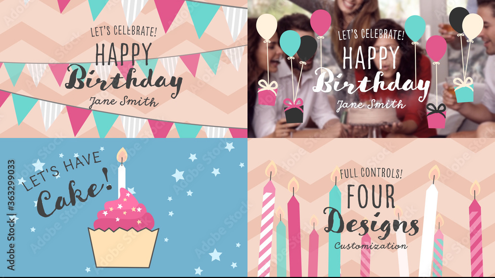 Homemade Birthday Party Title Stock Template | Adobe Stock