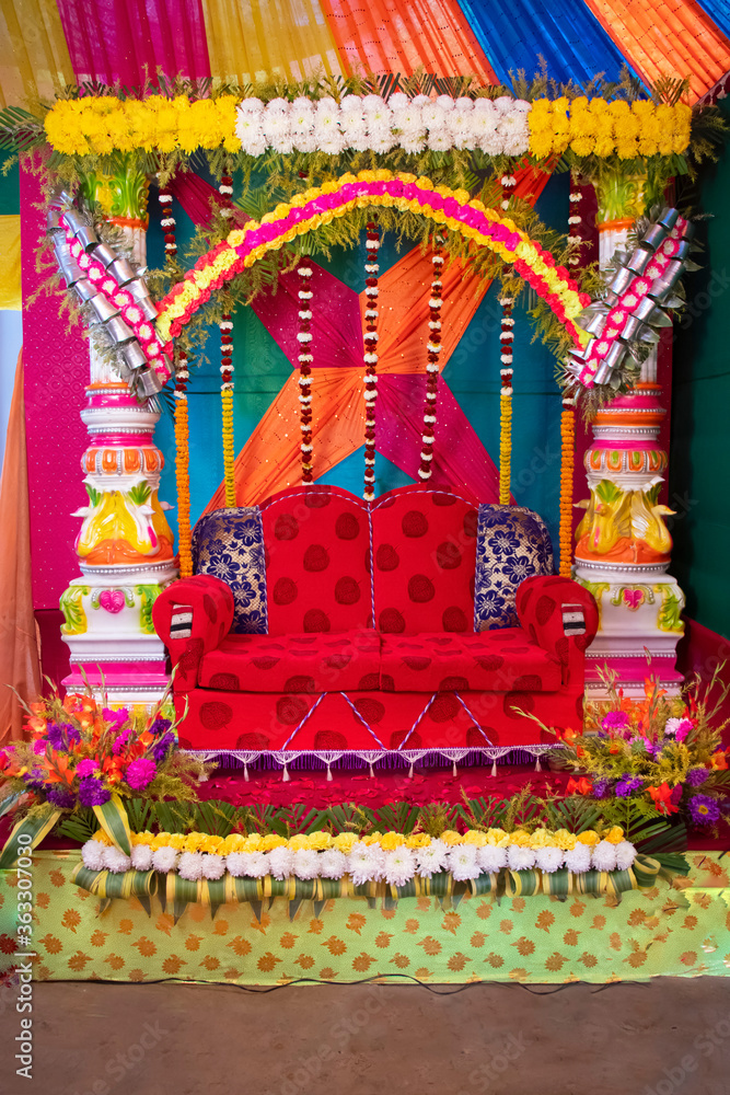 indian wedding stage decoration photos Stock Photo | Adobe Stock