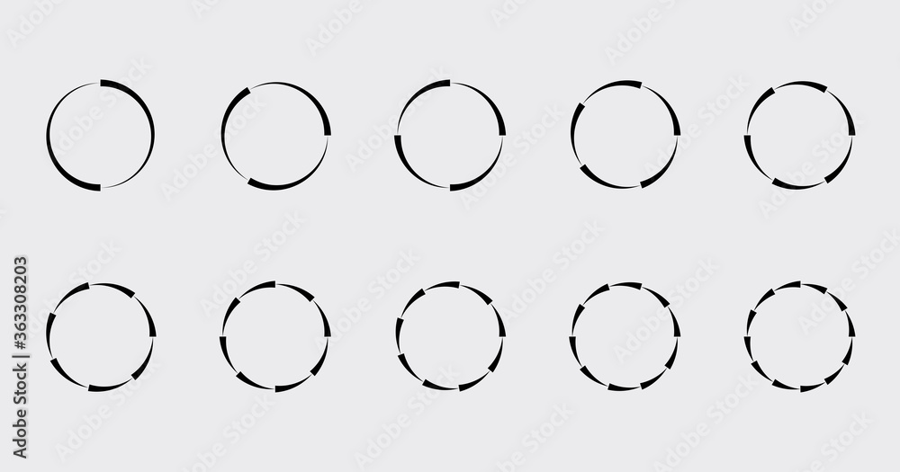 Circle chart section segments set vector diagram segments pie template ...