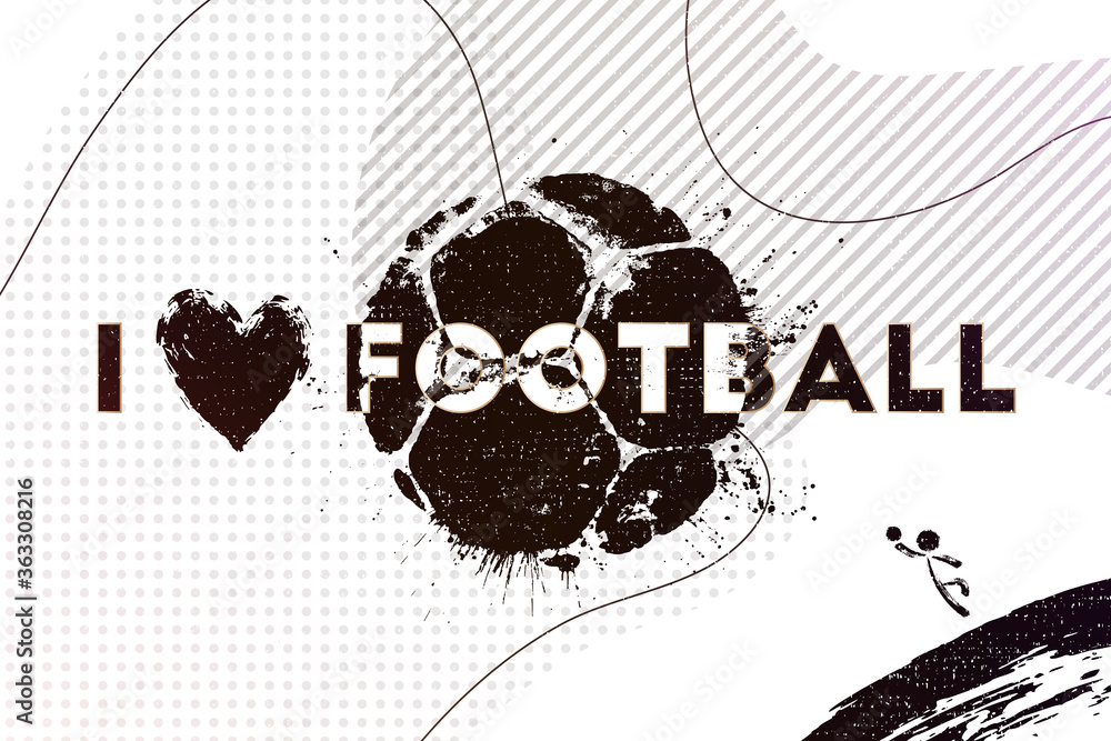 I love football. Vector illustration of abstract football background ...