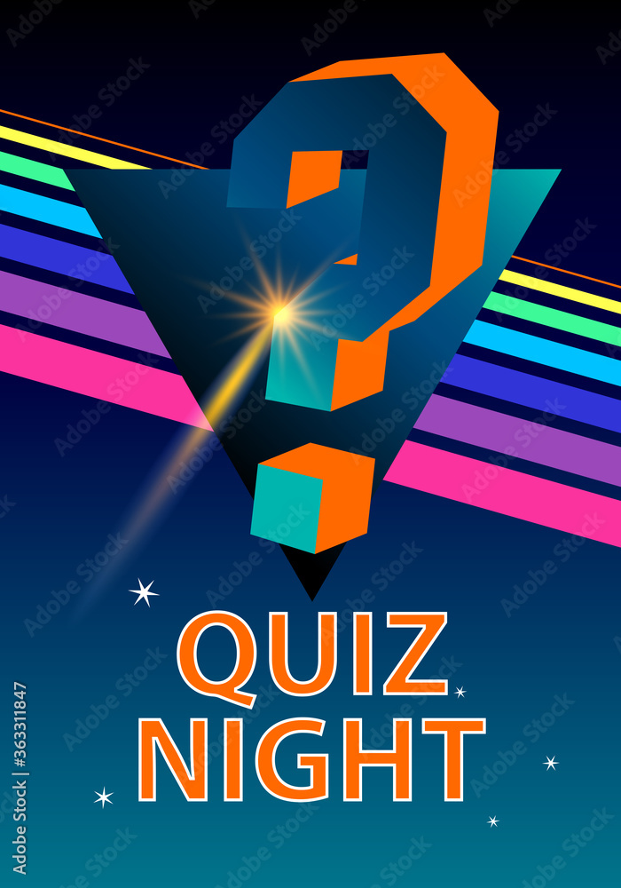 Quiz night background. Vector illustration. Quiz night poster with ...