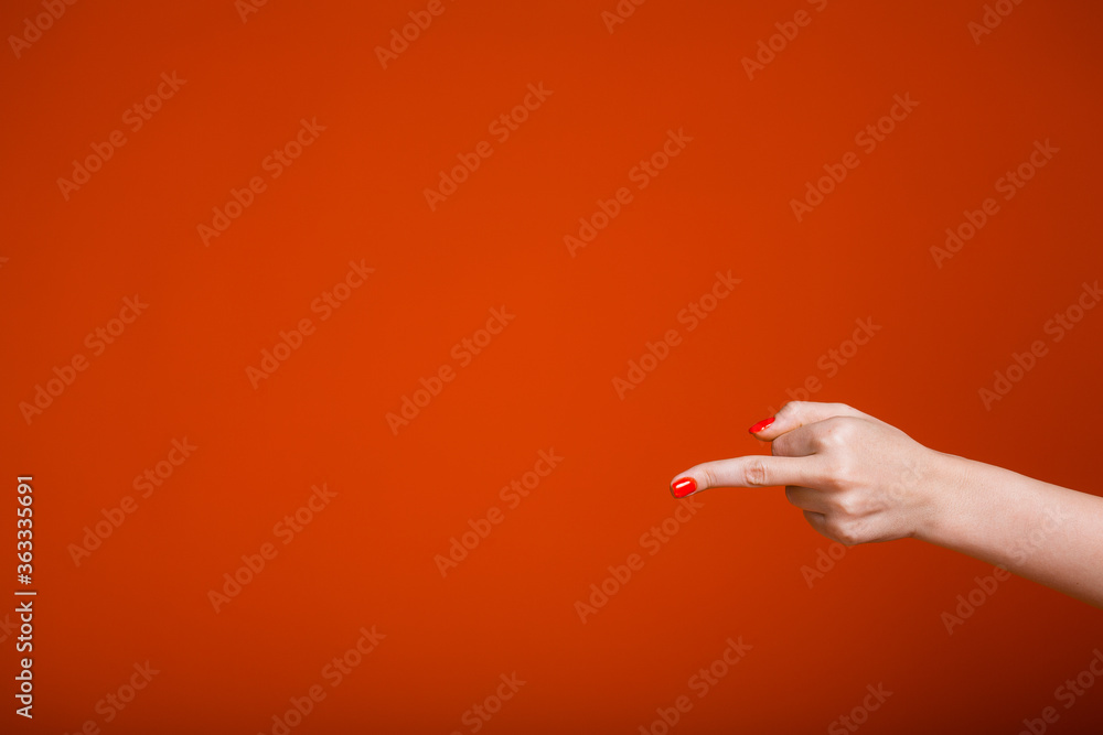 Female hands showing middle fingers to the camera. Aggressive ...