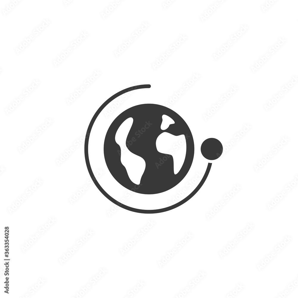 Moon rotation around the Earth. New phase. Icon. Weather vector ... Moon rotation around the Earth. New phase. Icon. Weather vector ...