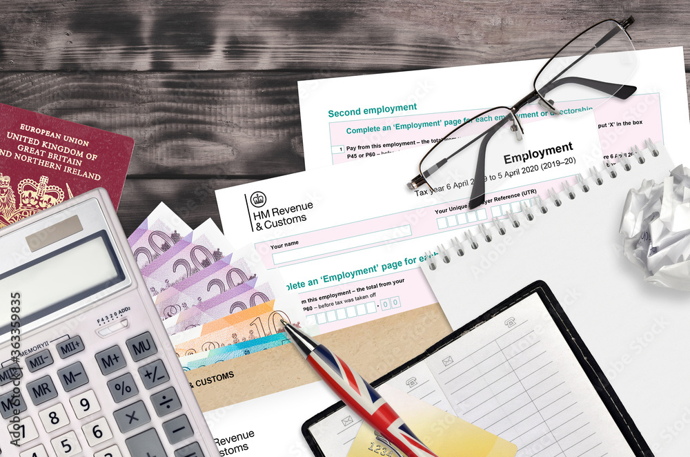 English Tax form sa102 Employment by HM revenue and customs lies on ...