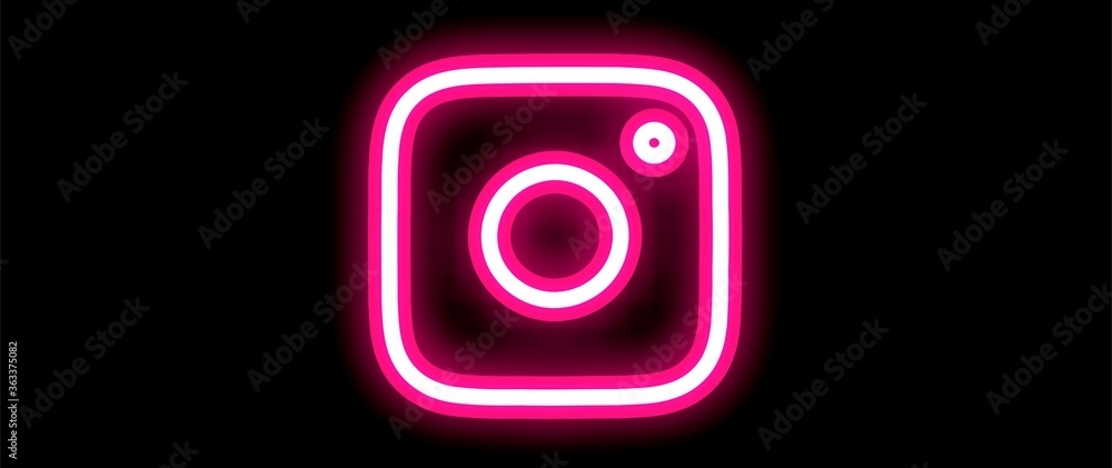 instagram . instagram logo. instagram neon. instagram banner Stock ...