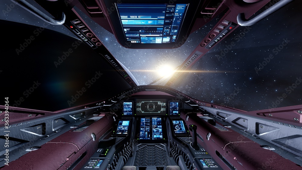 view from the cockpit of a spaceship, cockpit spaceship background ...