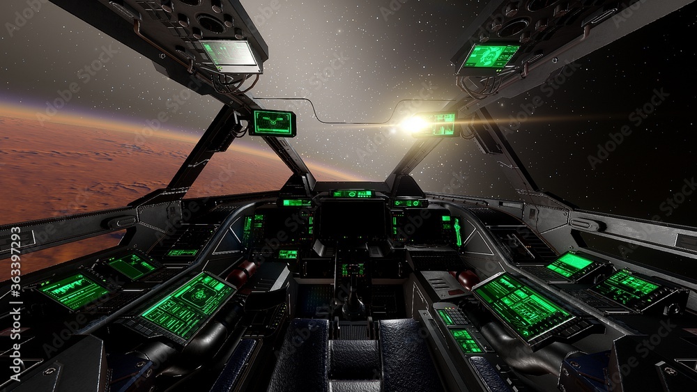 view from the cockpit of a spaceship, cockpit spaceship background ...
