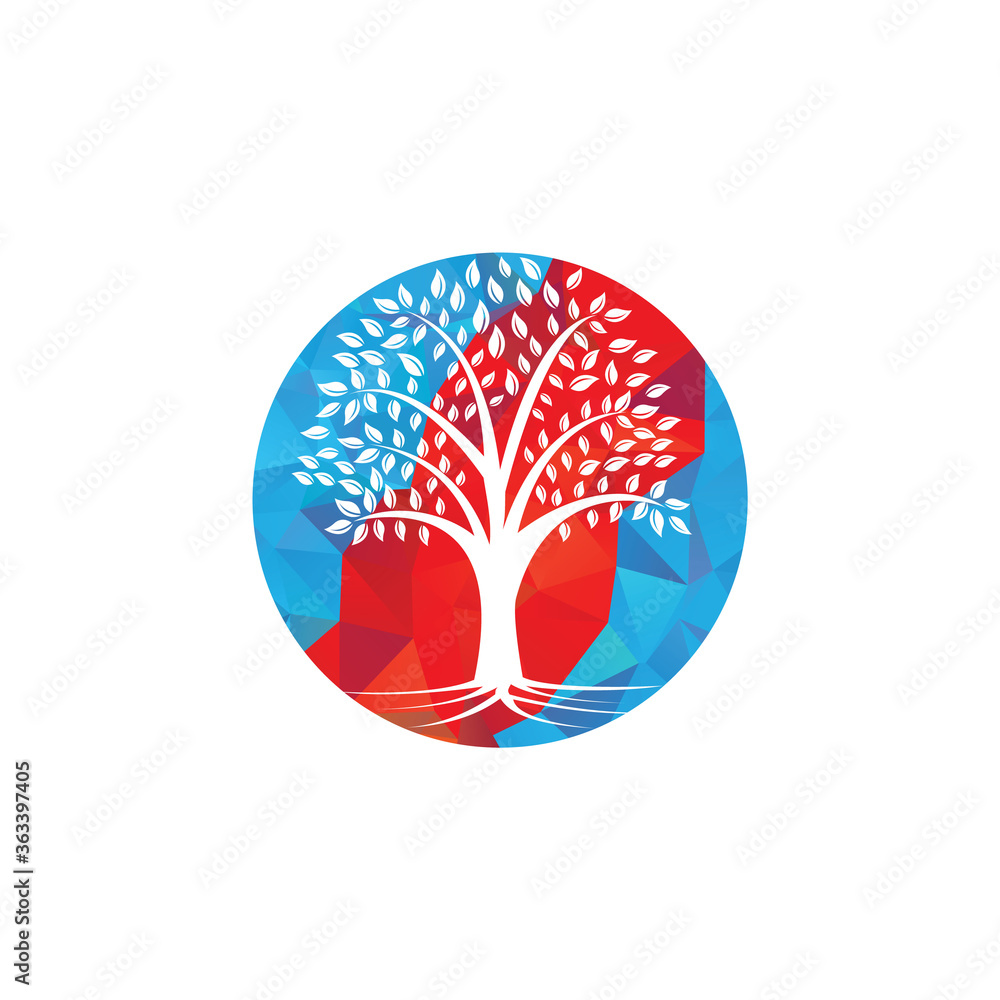Tree Roots vector logo design. Vector tree with roots logo element ...
