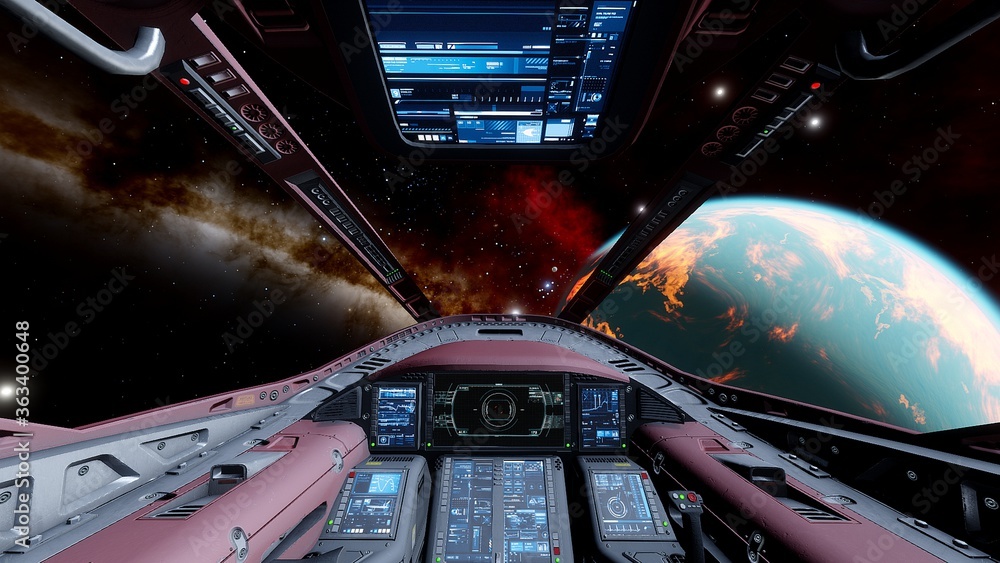 view from the cockpit of a spaceship, cockpit spaceship background ...