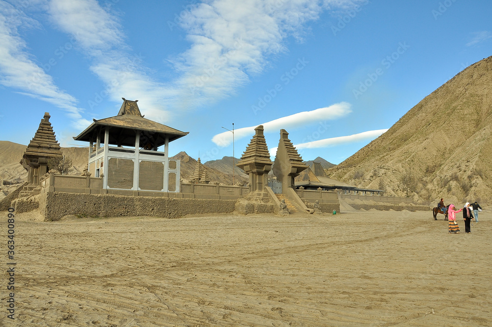 Pura Luhur Poten, Hindu Temple at mount Bromo after eruption Stock ...