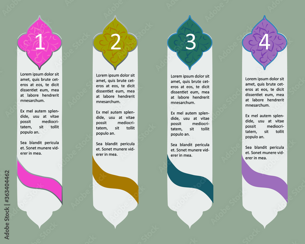 Set of 4 infographic labels, tags, panels, templates. Stock Vector ...