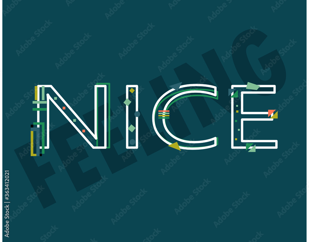 vector de tipografia nice, perfecto para posters o anuncios y es ...