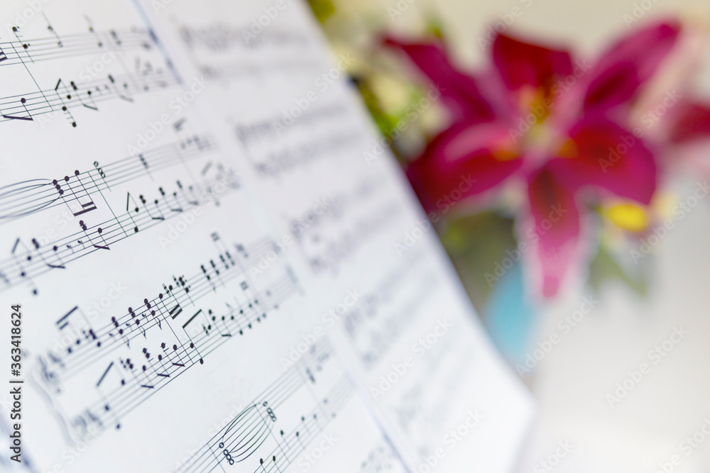 Classical Sheet Music Notes Score On Paper Stock Photo | Adobe Stock
