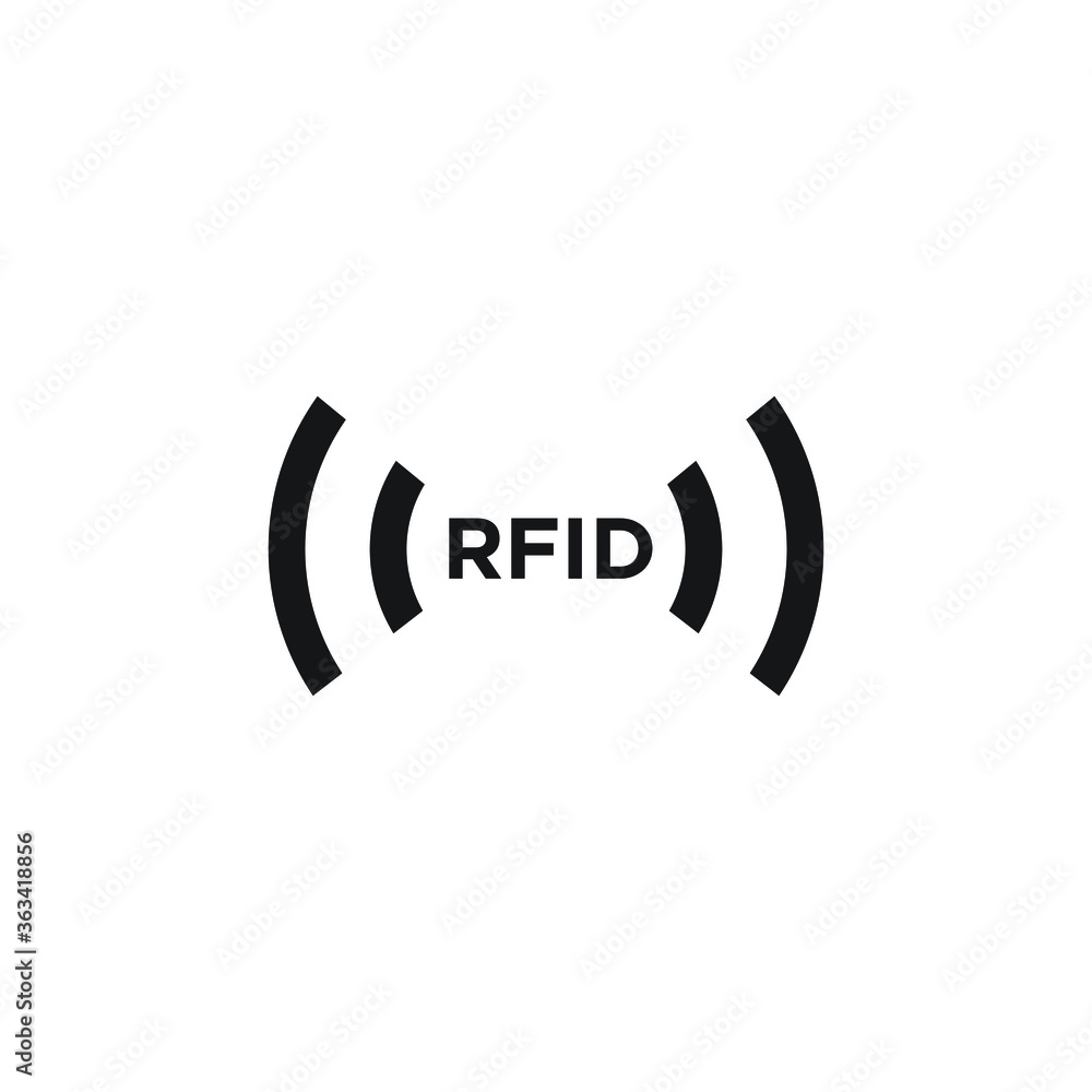 RFID signal icon design isolated on white background. vector ...